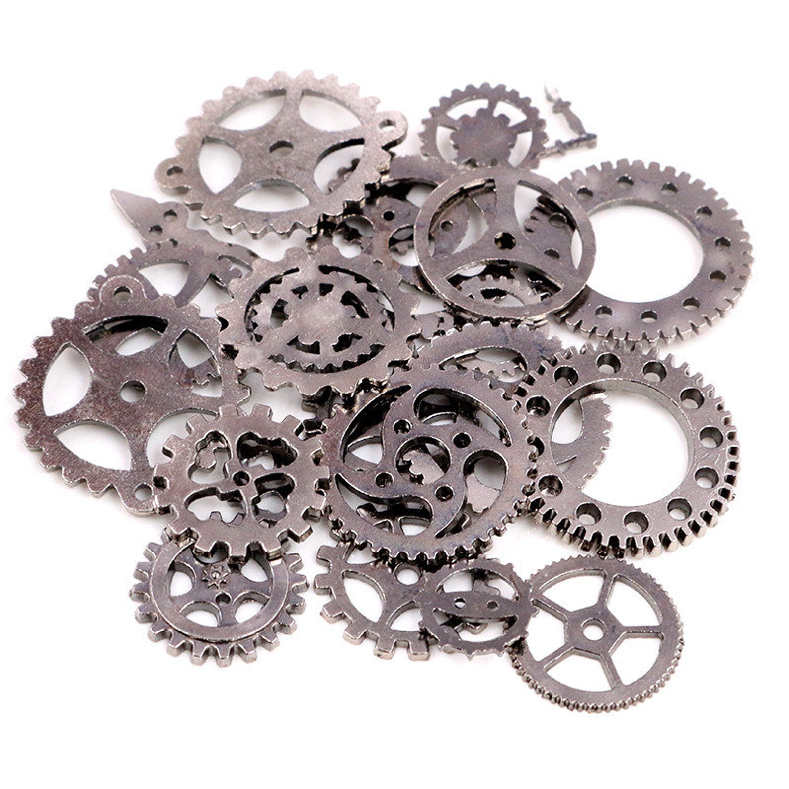 Mix 50pcs Vintage Steampunk Charms Gear Pendant Antique Gold Bronze ...