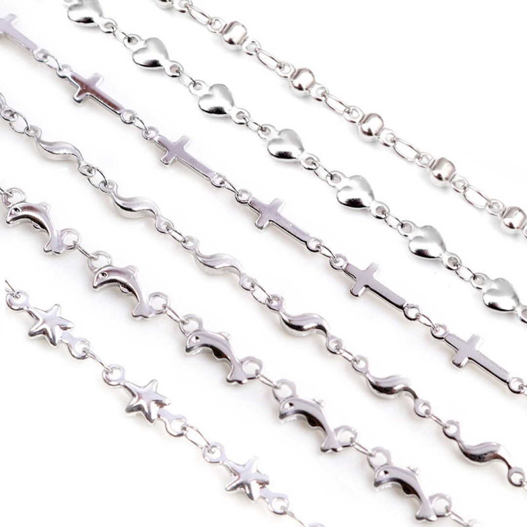 1 Meters Stainless Steel No Fade 3.5mm Handmade S Shape Necklace Chain ...