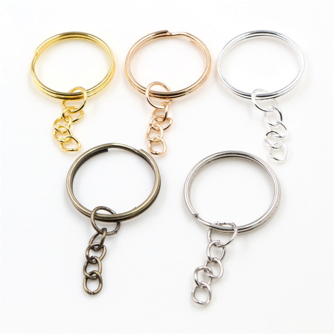 20pcs/lot Key Ring Key Chain Ring Size 25mm Fashion Gold - Etsy