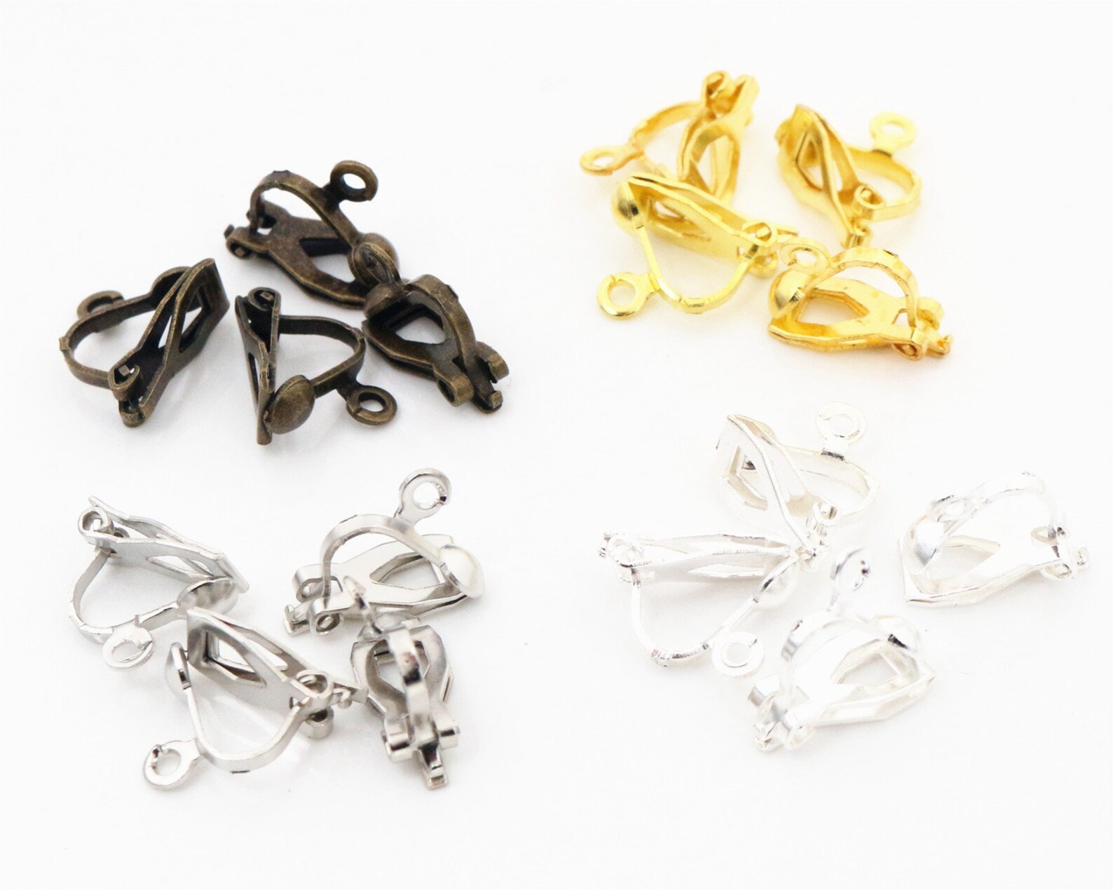 12x5mm 50pcs High Quality 6 Colors Plated Ear Clip DIY | Etsy