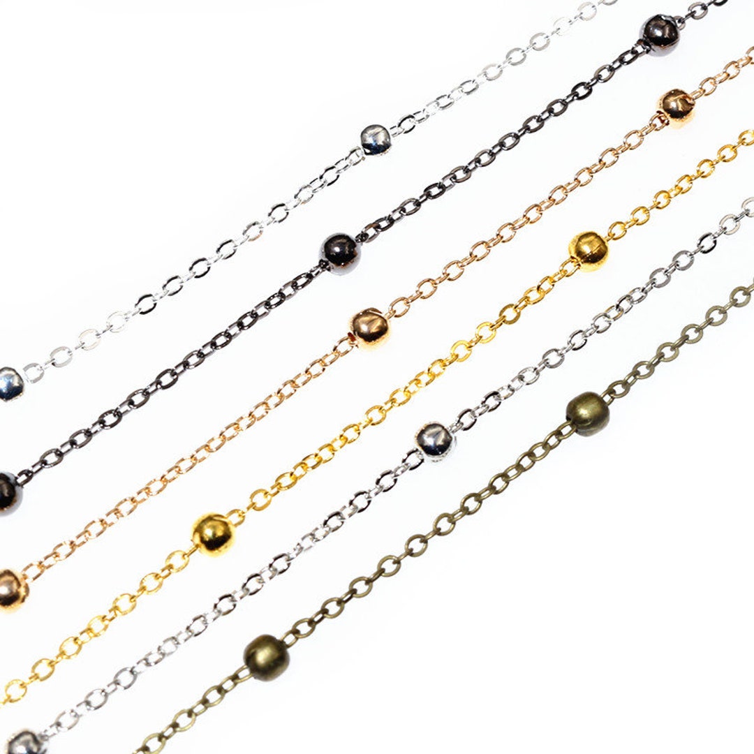 5 Meters/lot 3.5mm Ball Chains Bronze Gold Silver Color Handmade ...