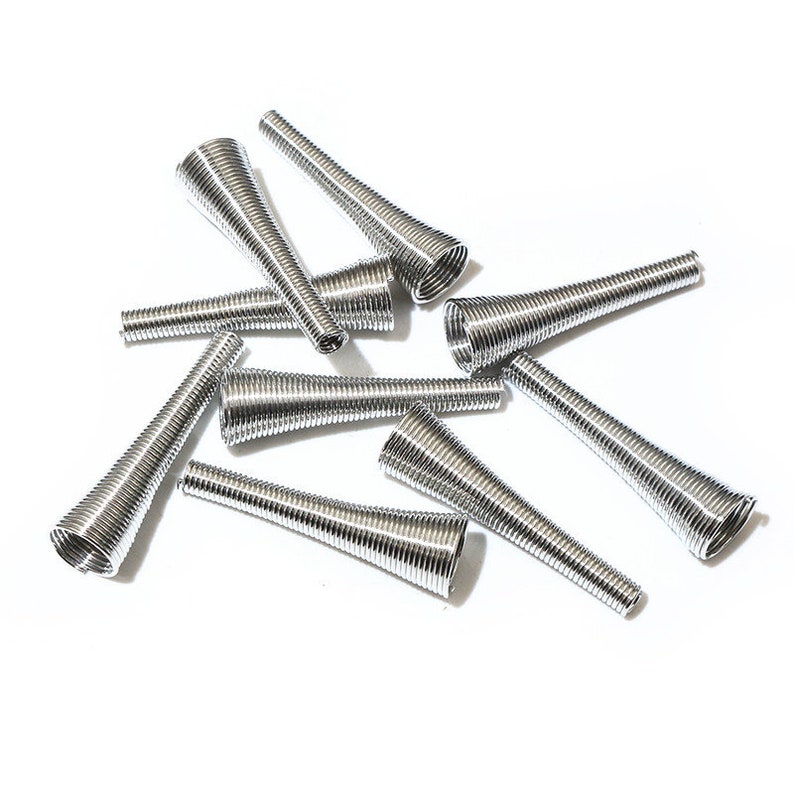 15pcs Metal Spring Funnel Shape Spacer Beads Caps DIY Beading Supplies ...