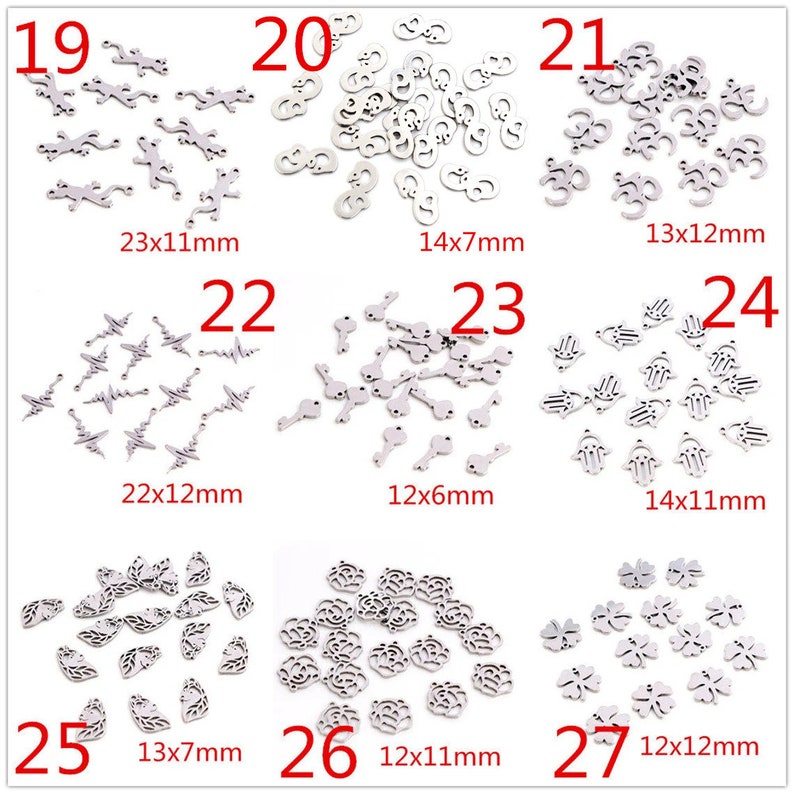 30pcs/lot No Fade Charms 316 Stainless Steel Butterfly Tree Heart ...