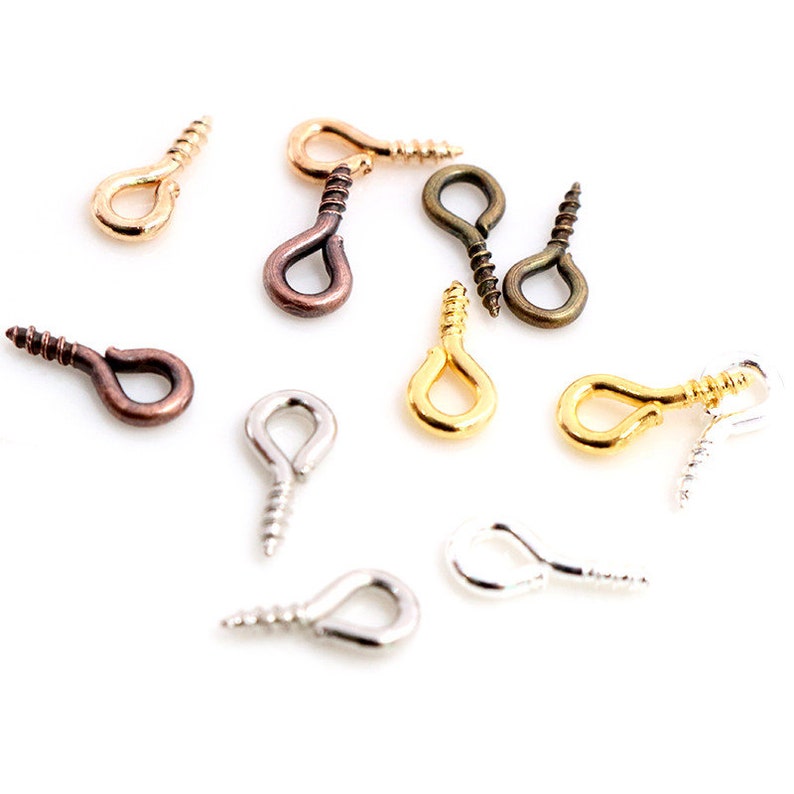 200pcs 8x4/10x5mm Small Tiny Mini Eye Pins Eyepins Hooks Eyelets Screw ...