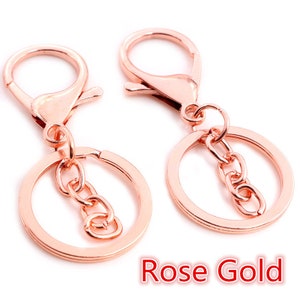 5pcs/lot 30mm Chain Key Ring Long 70mm Popular Classic 8 Colors Plated ...