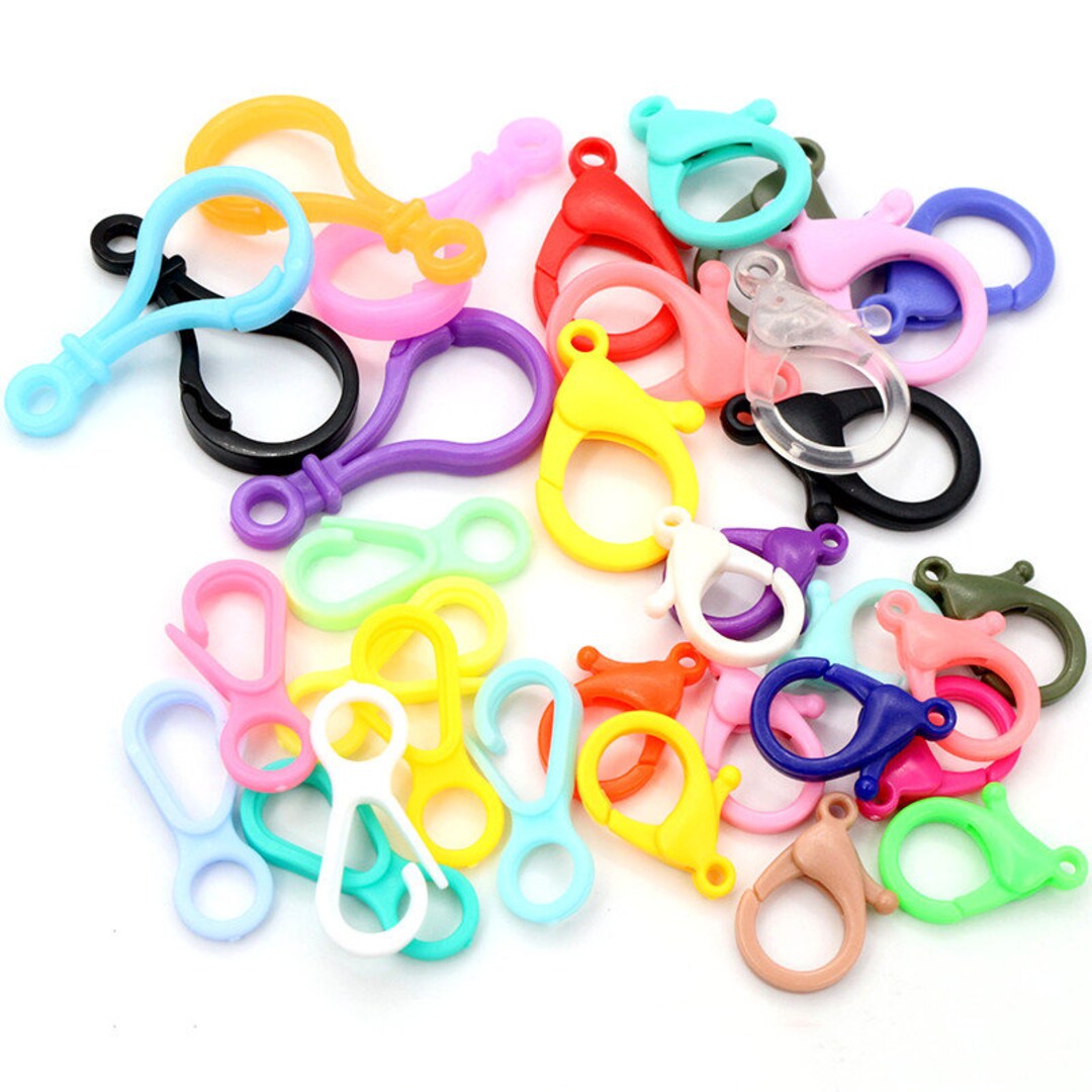 20-50pcs/lot Multi-colors Mixed Plastic Snap Lobster Clasp Hooks DIY ...