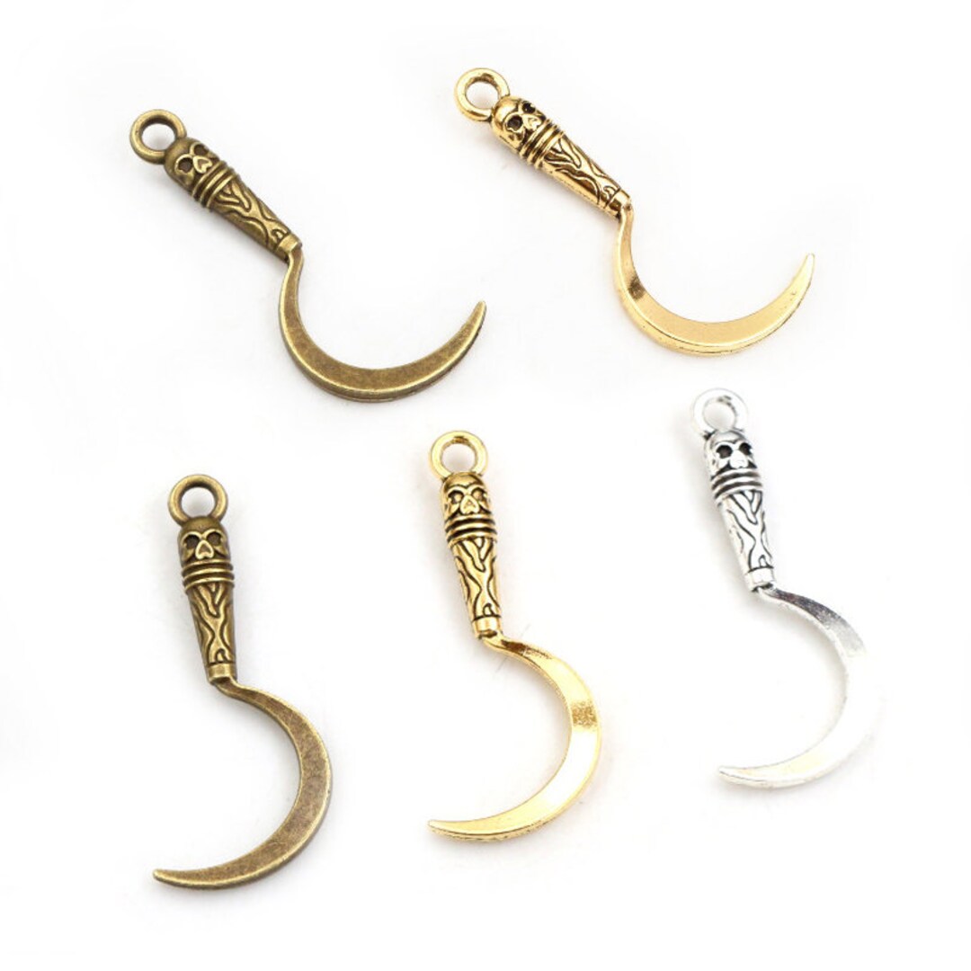 20pcs 30x11mm Death Sickle Charms Pendant Bronze Antique Gold - Etsy UK