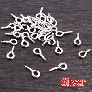 200pcs 8x4/10x5mm Small Tiny Mini Eye Pins Eyepins Hooks Eyelets Screw ...
