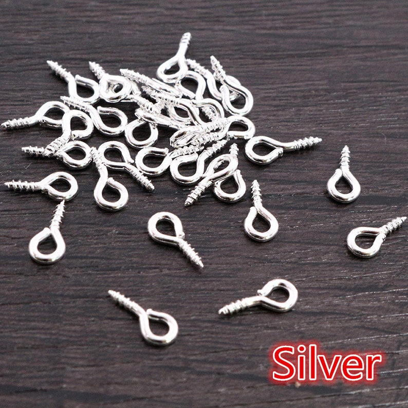 200pcs 8x4/10x5mm Small Tiny Mini Eye Pins Eyepins Hooks Eyelets Screw ...