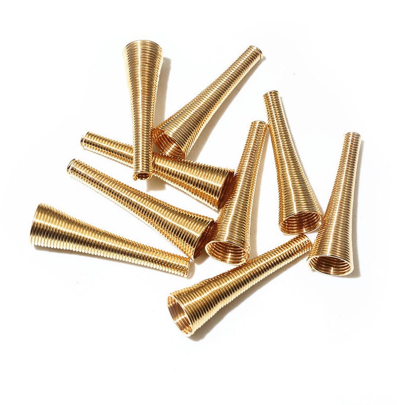 15pcs Metal Spring Funnel Shape Spacer Beads Caps DIY Beading Supplies ...