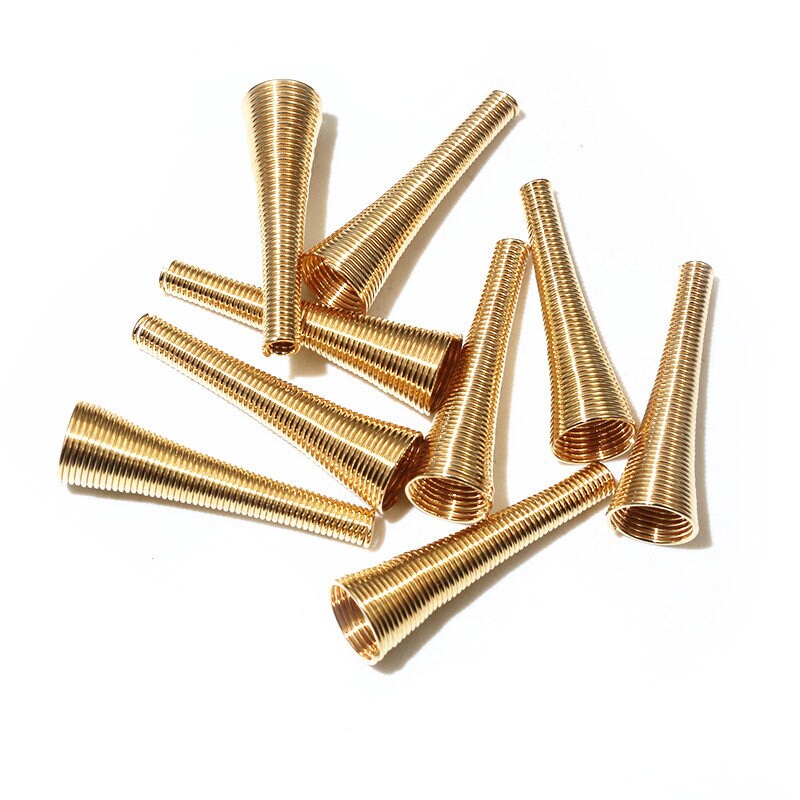 15pcs Metal Spring Funnel Shape Spacer Beads Caps DIY Beading Supplies ...