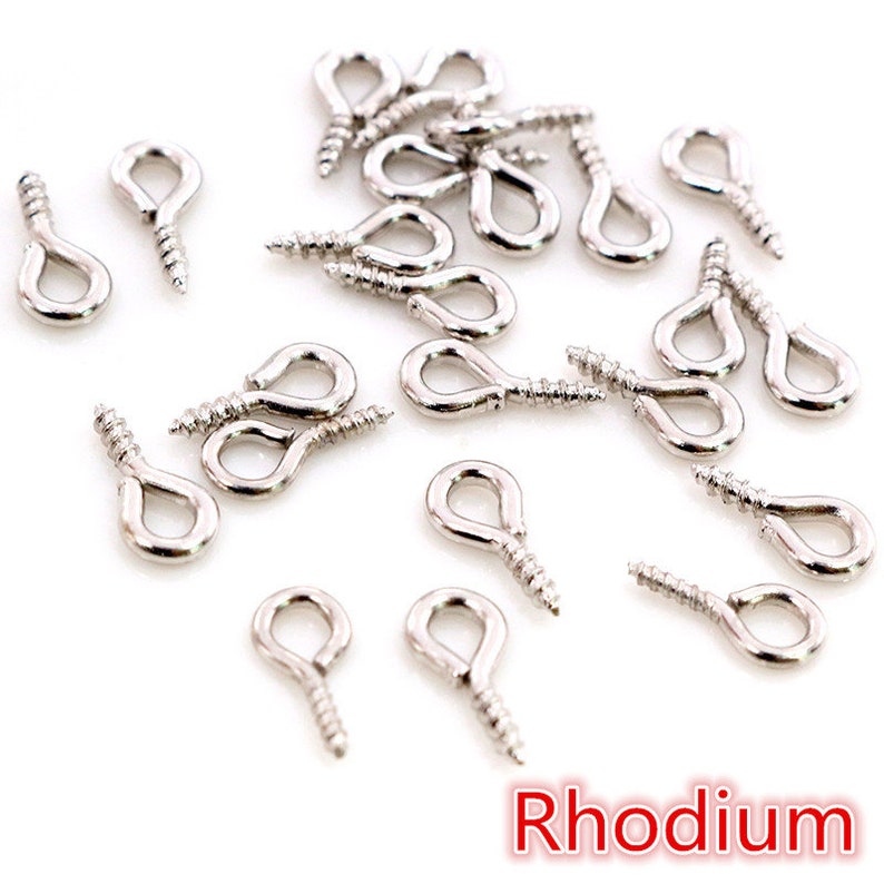 200pcs 8x4/10x5mm Small Tiny Mini Eye Pins Eyepins Hooks Eyelets Screw ...