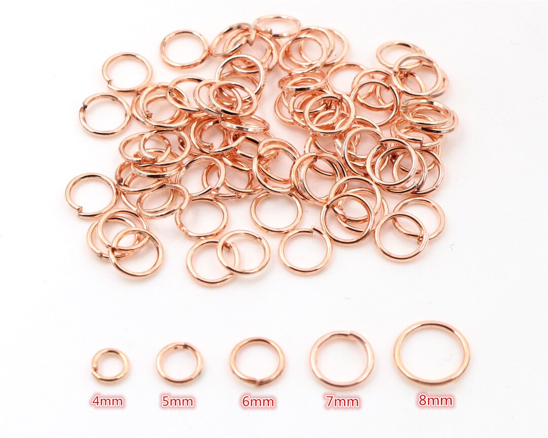 200pcs 4/5/6/7/8mm Rose Gold Color Metal DIY Jewelry Findings Open ...