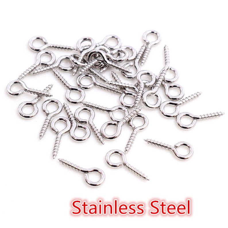200pcs 8x4/10x5mm Small Tiny Mini Eye Pins Eyepins Hooks Eyelets Screw ...