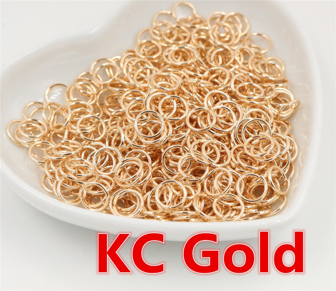 200pcs 3/4/5/6/7/8/10mm KC Gold Color Metal DIY Jewelry Findings Open ...