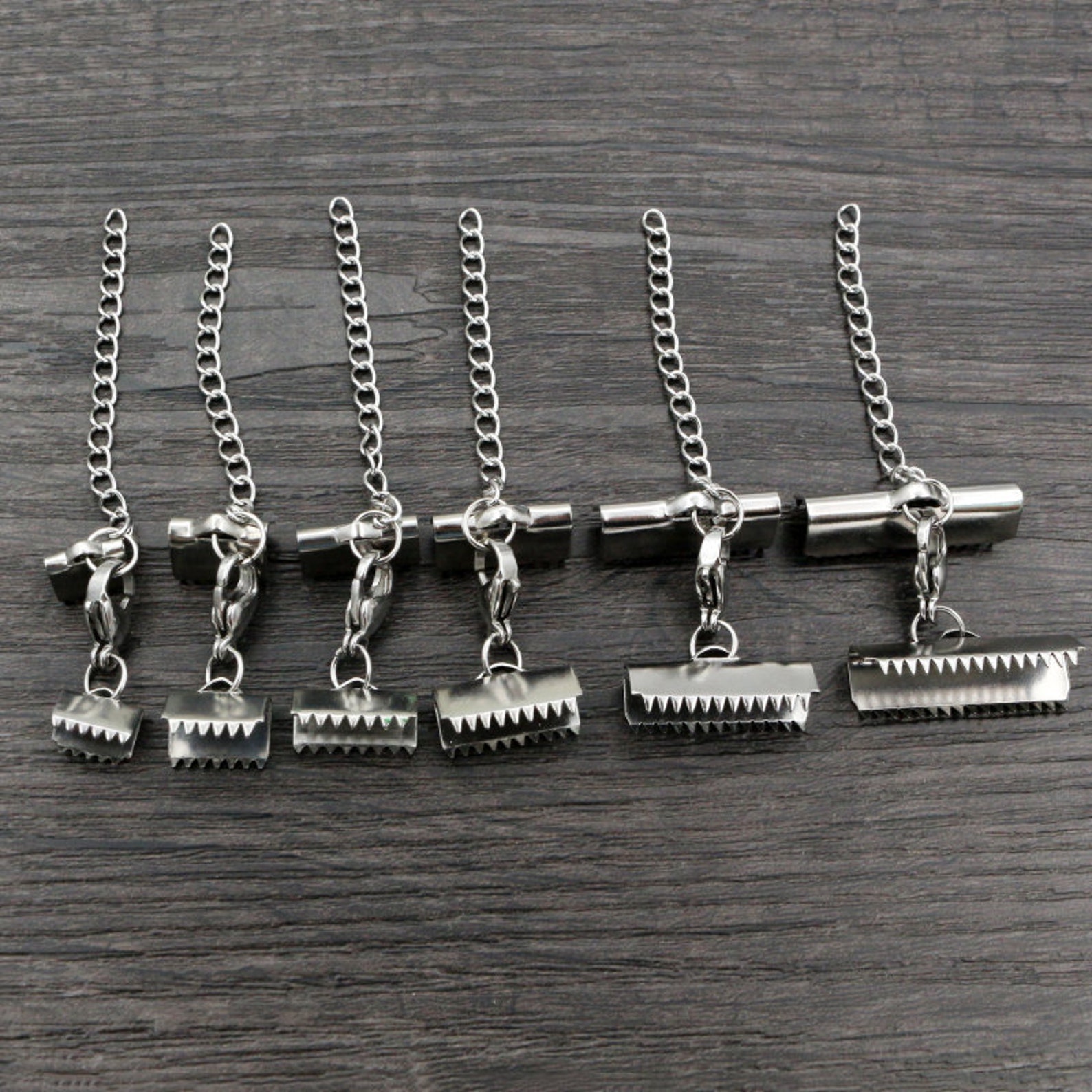 10pcs Stainless Steel Ribbon Leather Cord End Fastener Clasps With ...