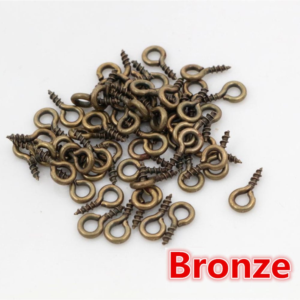 200pcs 8x4/10x5mm Small Tiny Mini Eye Pins Eyepins Hooks Eyelets Screw ...