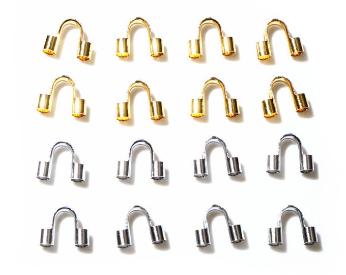 50pcs Stainless Steel Gold Color Wire Protectors Guard Guardian ...