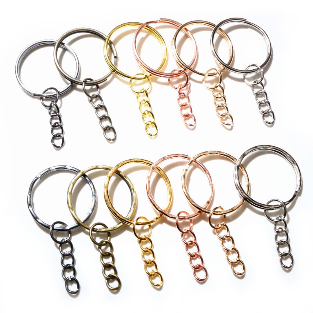 20pcs Key Ring Key Chain Round Split Keyfob Keyrings With Jump Ring for ...