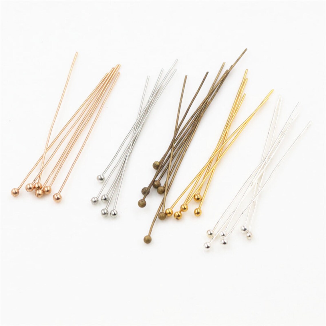 200pcs/lot 16 20 25 30 40 50 Mm Gold Silver Metal Ball Head Pins for ...