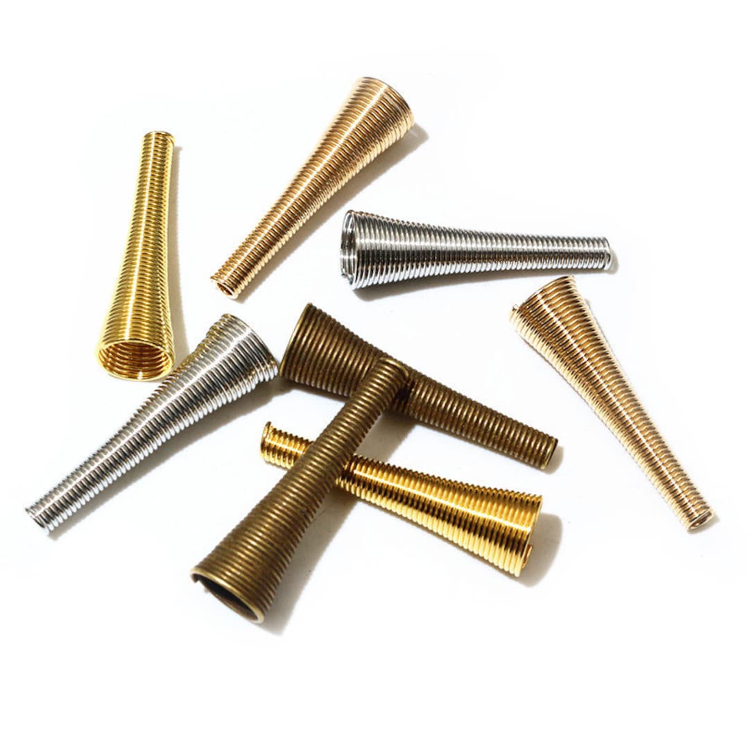 15pcs Metal Spring Funnel Shape Spacer Beads Caps DIY Beading Supplies ...