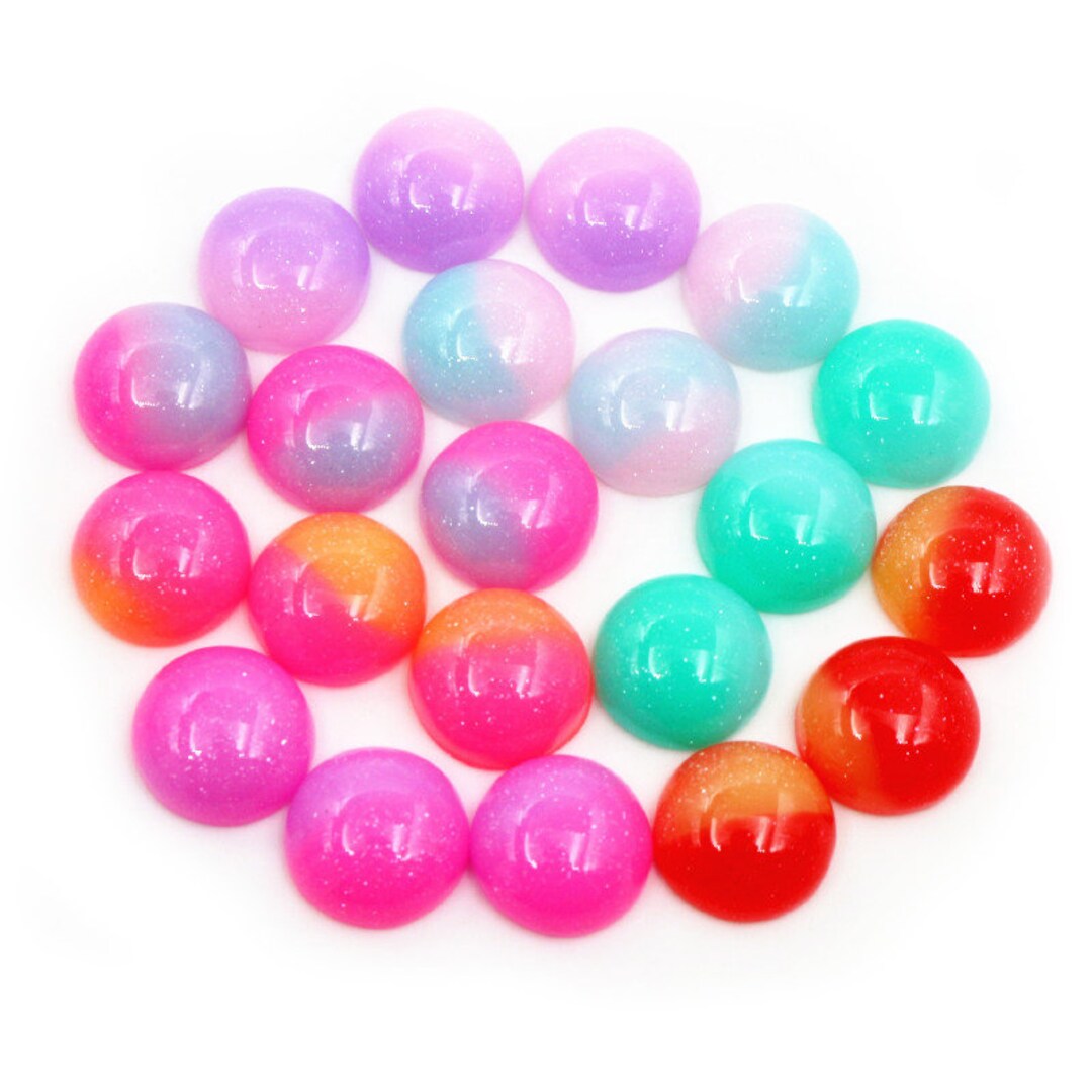 New Fashion 40pcs 12mm Mix Colorful Candy Color Crystal Jelly Series ...