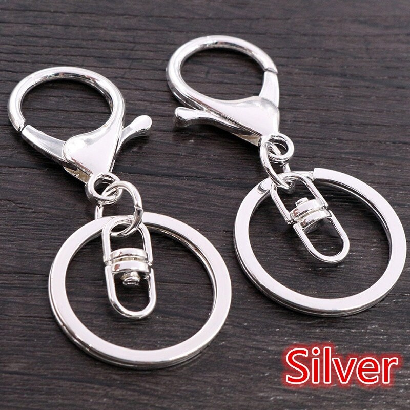 5pcs/lot 30mm Key Ring Long 70mm Popular Classic 8 Colors Plated ...