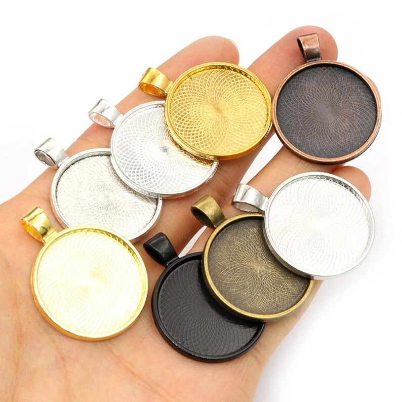 10pcs 25mm Inner Size Pendant Blank Base Setting Fit 25mm Round ...