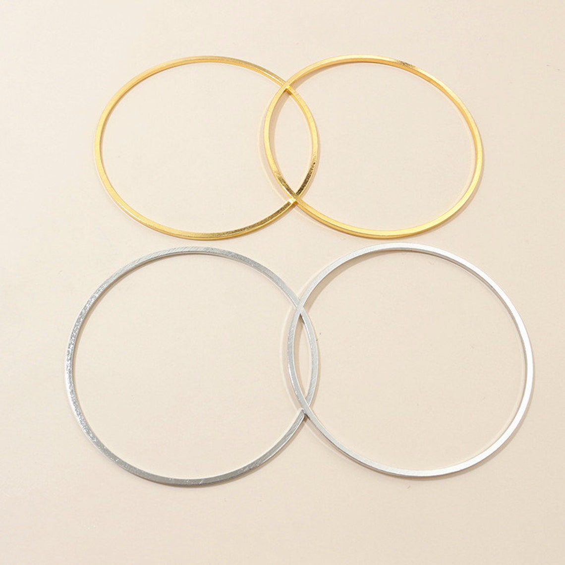 10pcs 60mm 80mm Brass Closed Ring Earring Wires Big Hoops Pendant ...