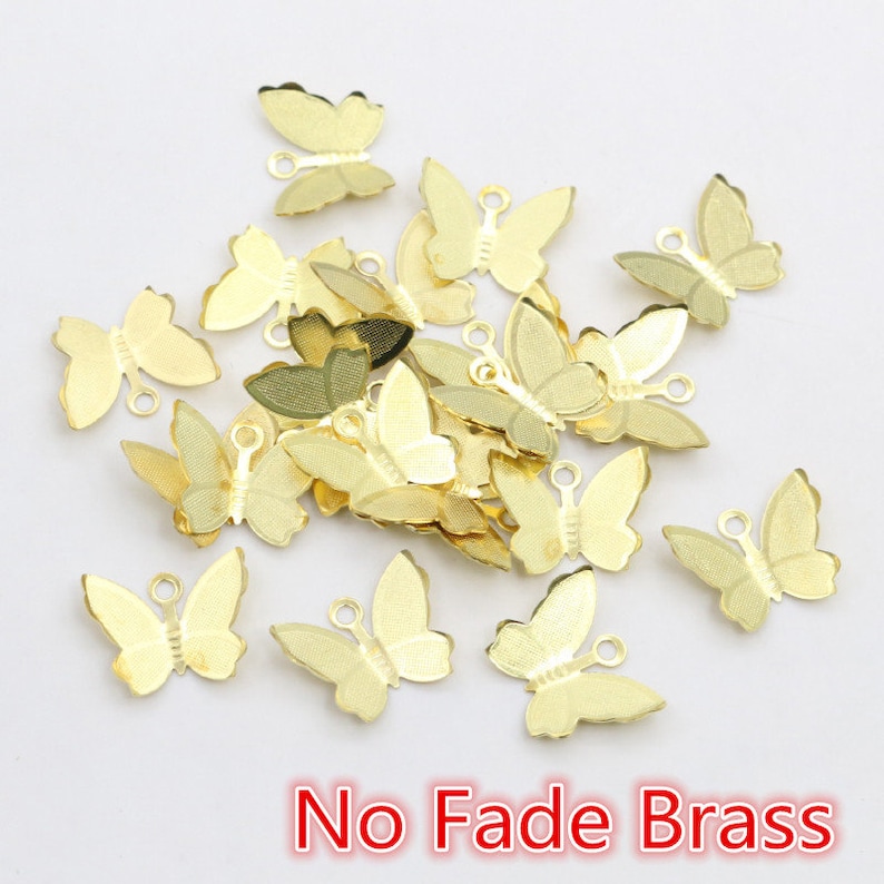 100pcs 11mmx13mm Metal Copper Butterfly Filigree Wraps Connectors Charm ...