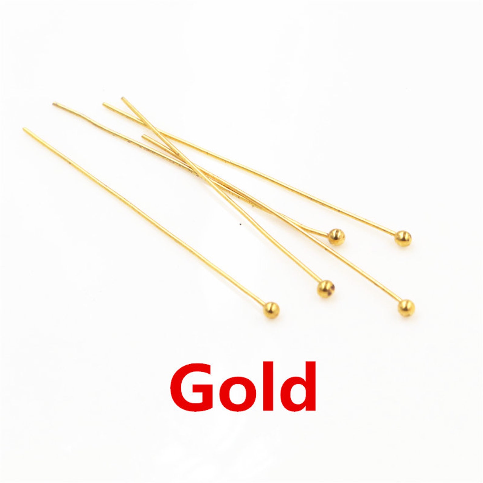 200pcs/lot 16 20 25 30 40 50 Mm Gold Silver Metal Ball Head Pins for ...