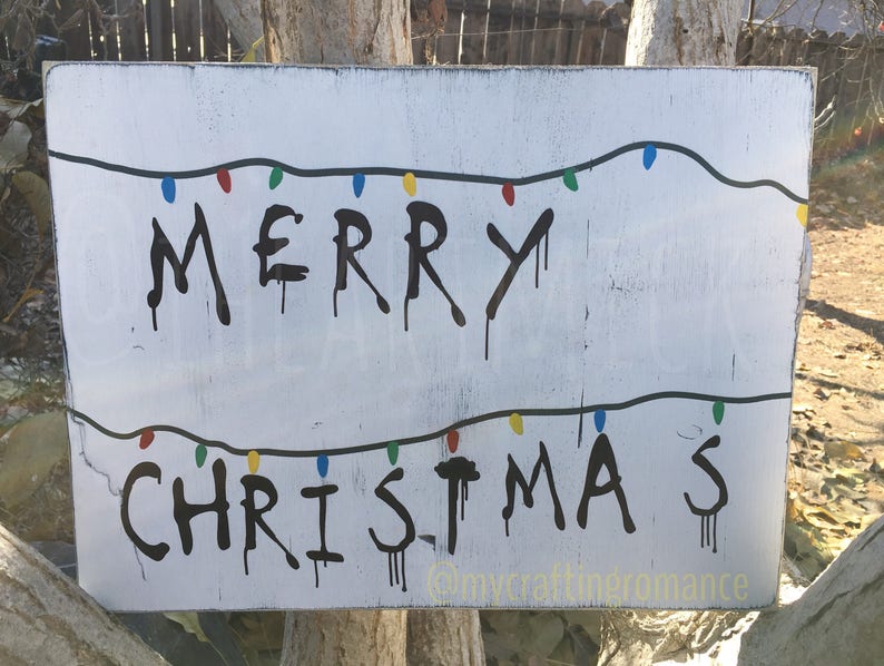 Stranger Things Inspired Merry Christmas 12 X 16 - Etsy