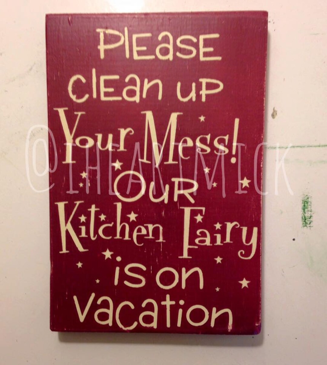 Kitchen Fairy is on Vacation Painted Wood Sign 5.5 X 7" - Small Wood ...