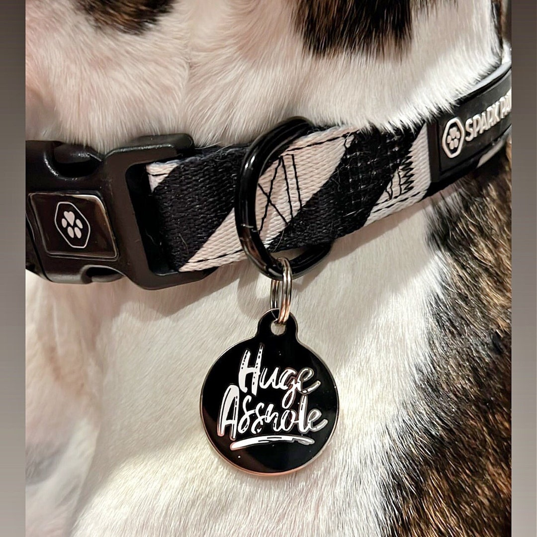 Personalized Bad Dog ID Tag Funny Dog Tag Engraved Enamel Large Small ...