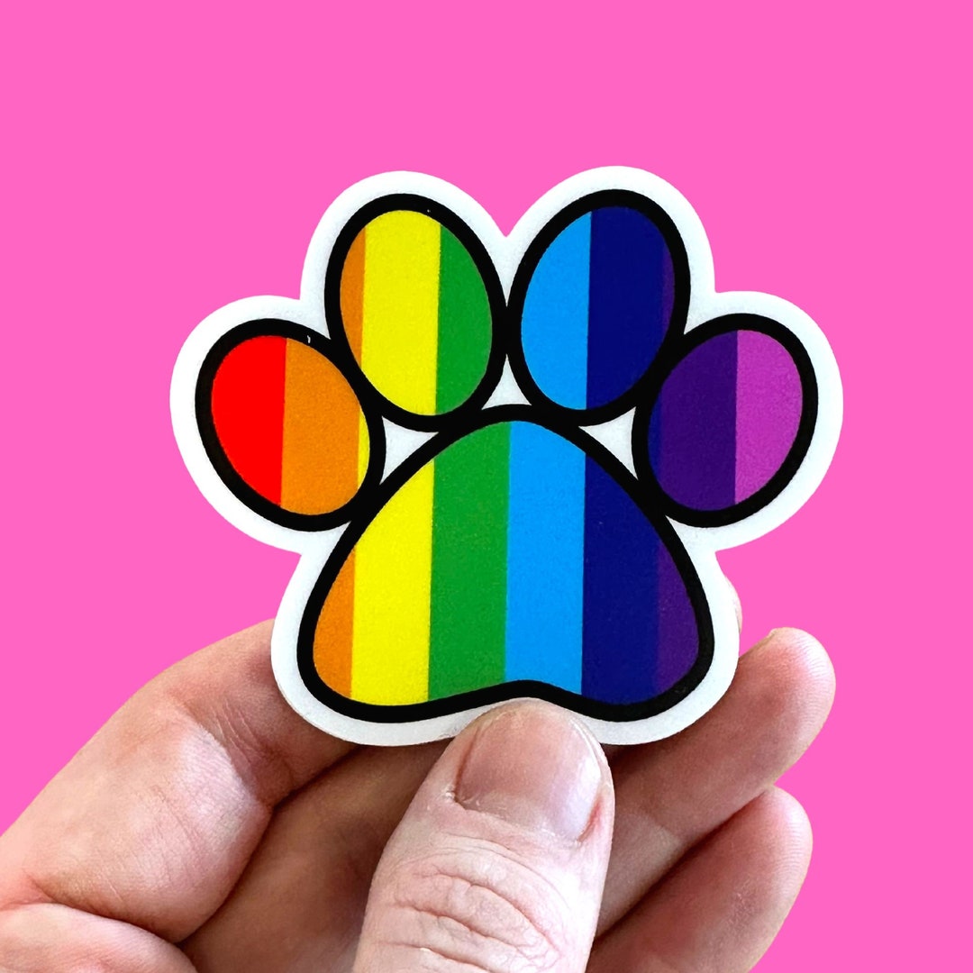 Pride Paw Print Waterproof Stickers for Dog Moms - Durable Waterproof ...