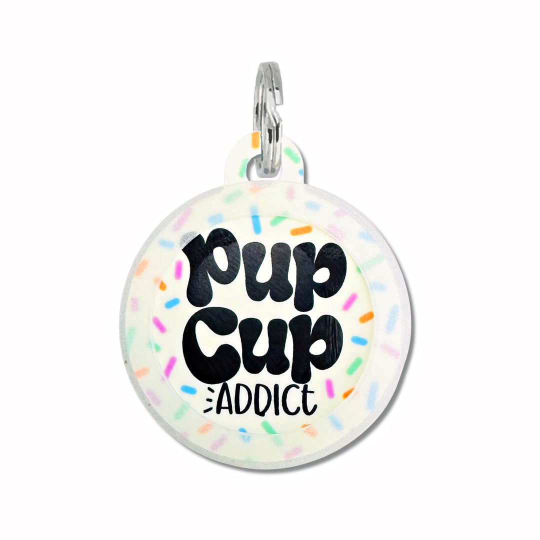 Cute Dog Tag Personalized pup Cup Addict Silent Dog Tags for Dogs ...