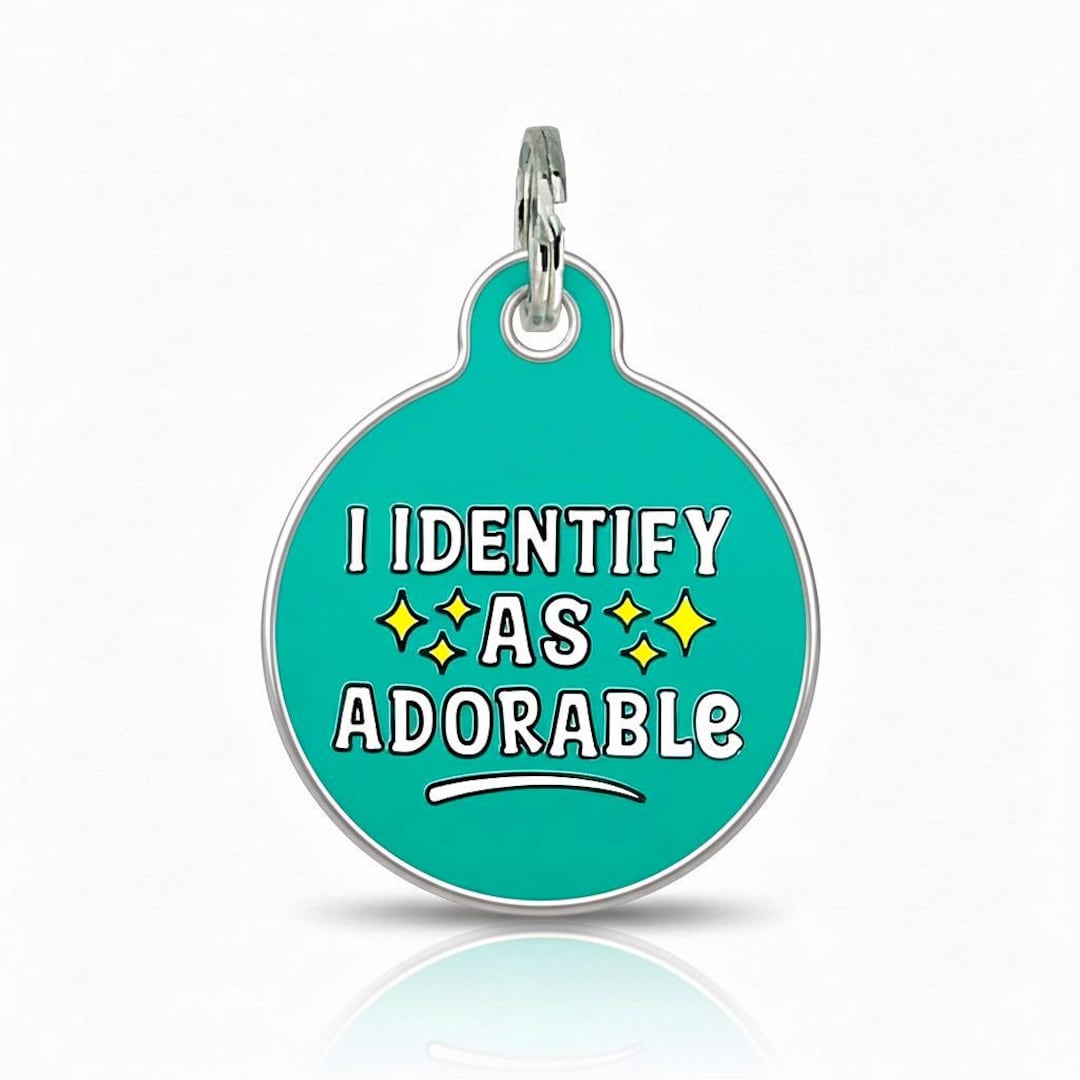 Cute Dog or Cat Name Tag - "identify as Adorable" Pet ID: Backside ...