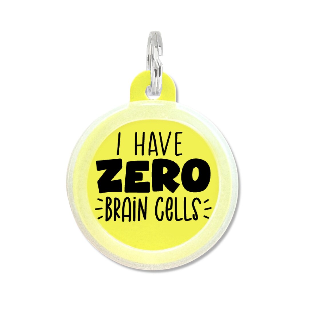 Funny Dog Tags Customizable i Have Zero Brain Cells Double Sided Silent ...