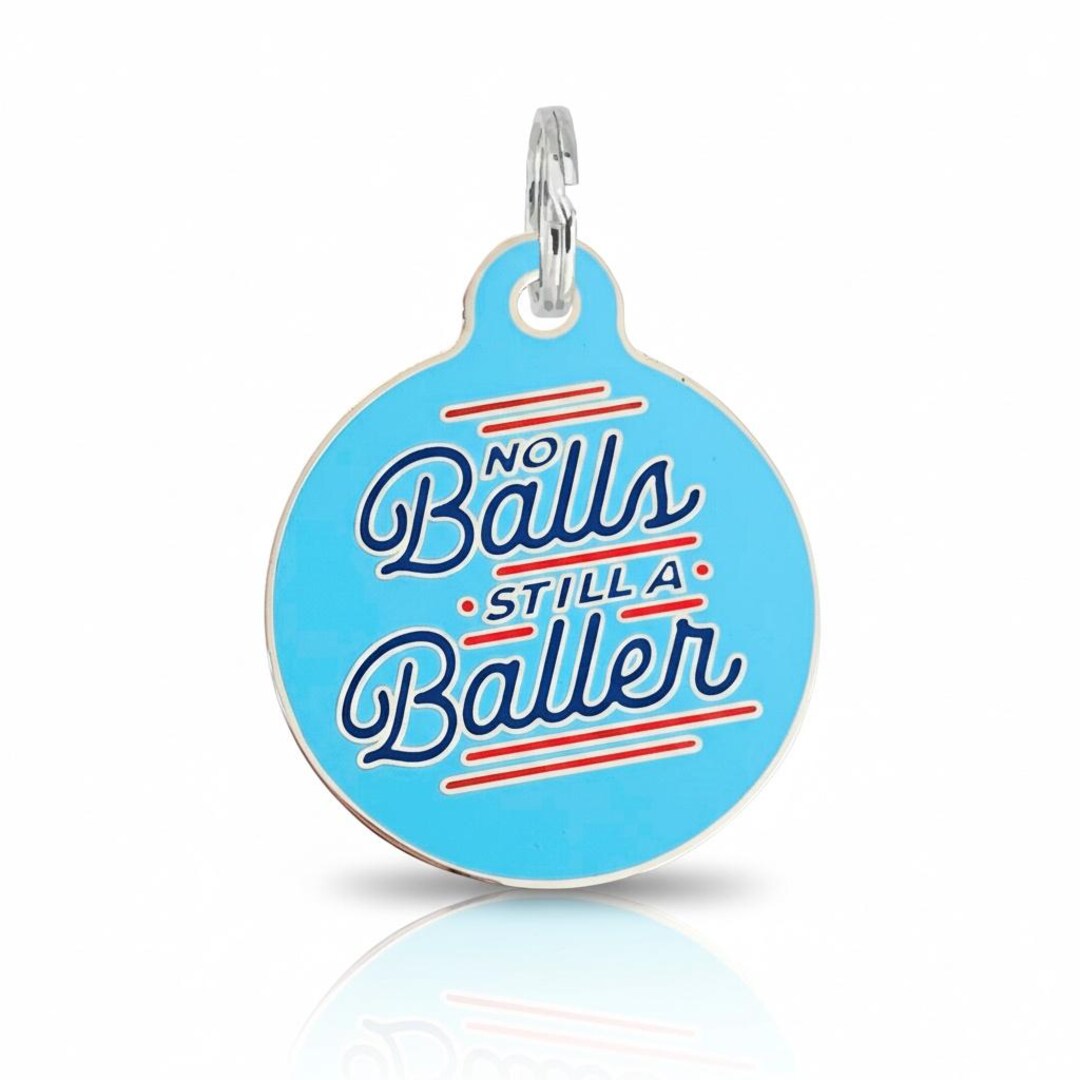 Boy Dog ID Tag Custom Engraved - Blue Enamel Metal, Double-sided Small ...
