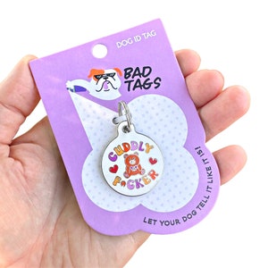Enamel Teddy Bear Dog Tag Personalized Cute Double Sided Size Small and ...