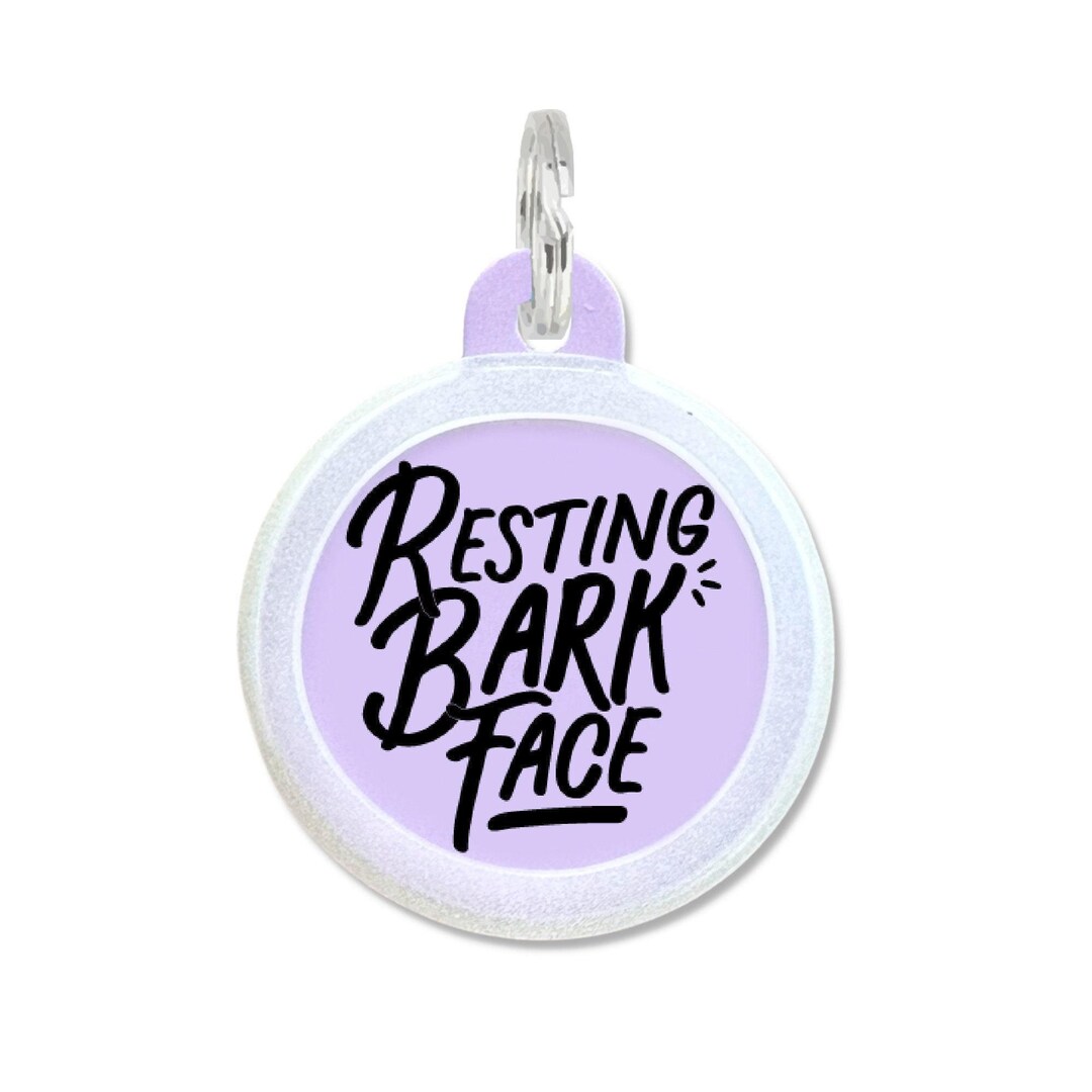 Personalized Dog Tag - Funny "resting Bark Face" - Double-sided Collar ...