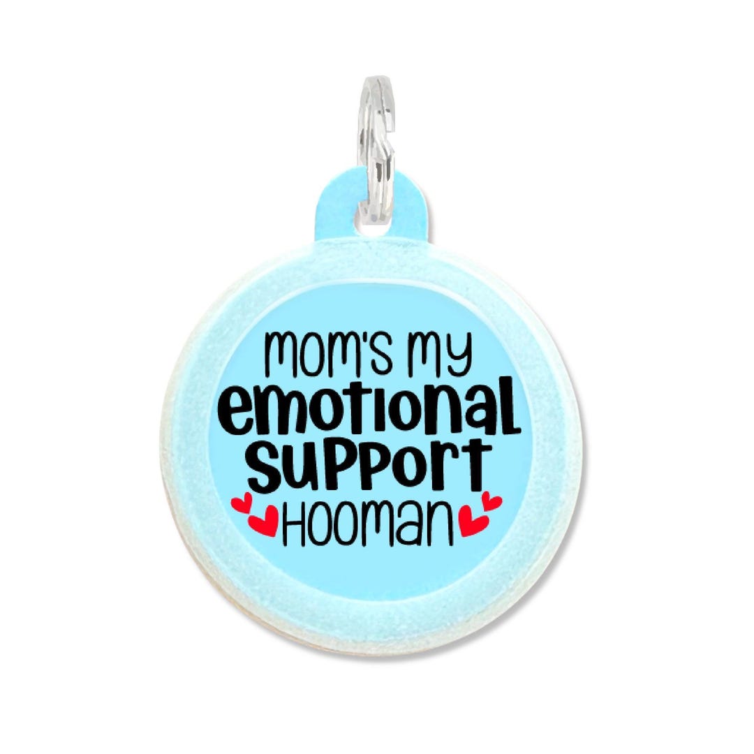 Cute Dog Name Tag Personalized - "mom's My Emotional Support Hooman ...
