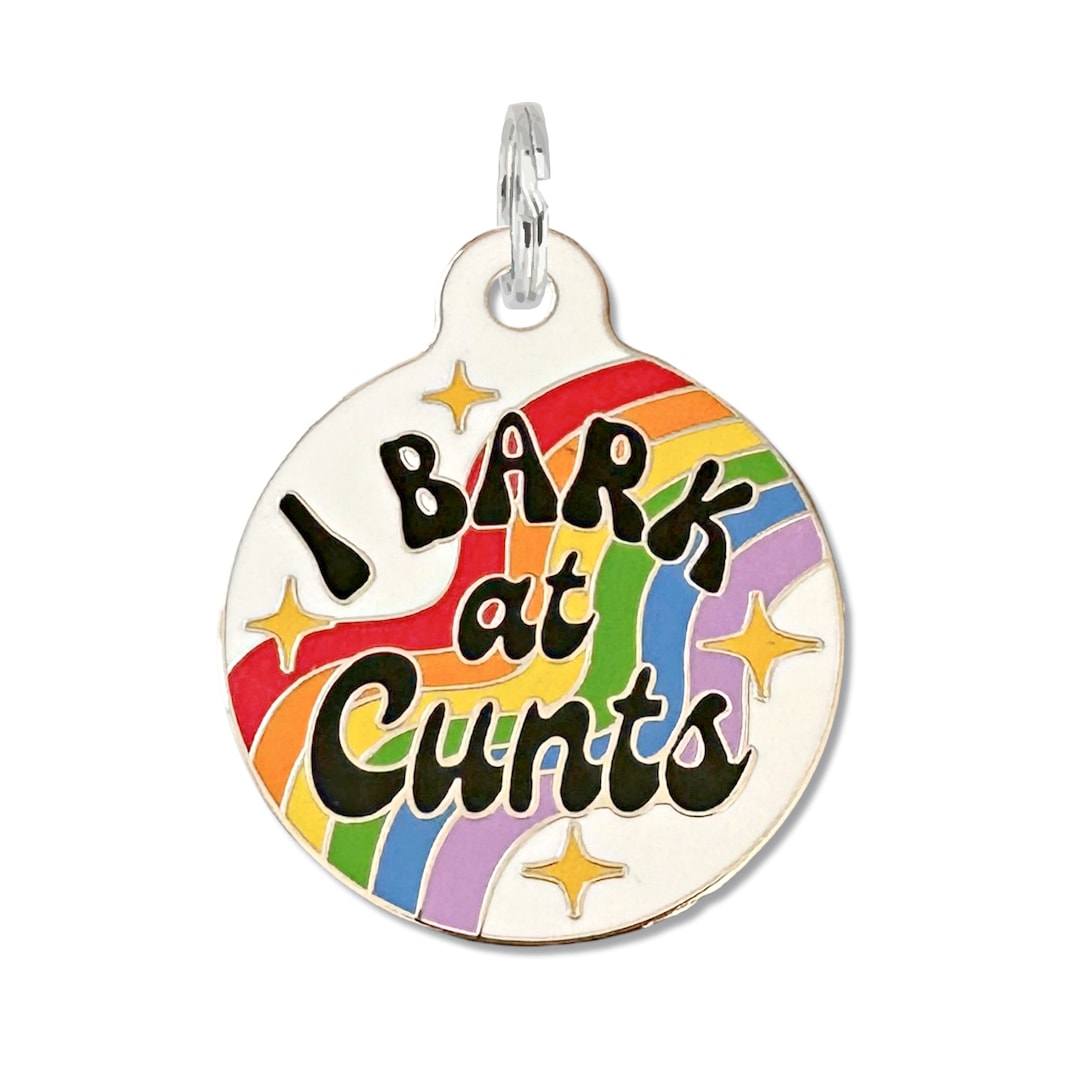 Engraved Funny Dog Tag - "i Bark at C*nts" - Personalized Pet ID ...