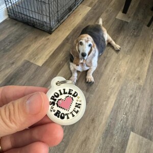 Cute Heart Pet Tag, Double Sided Dog ID Tag Personalized, Laser ...