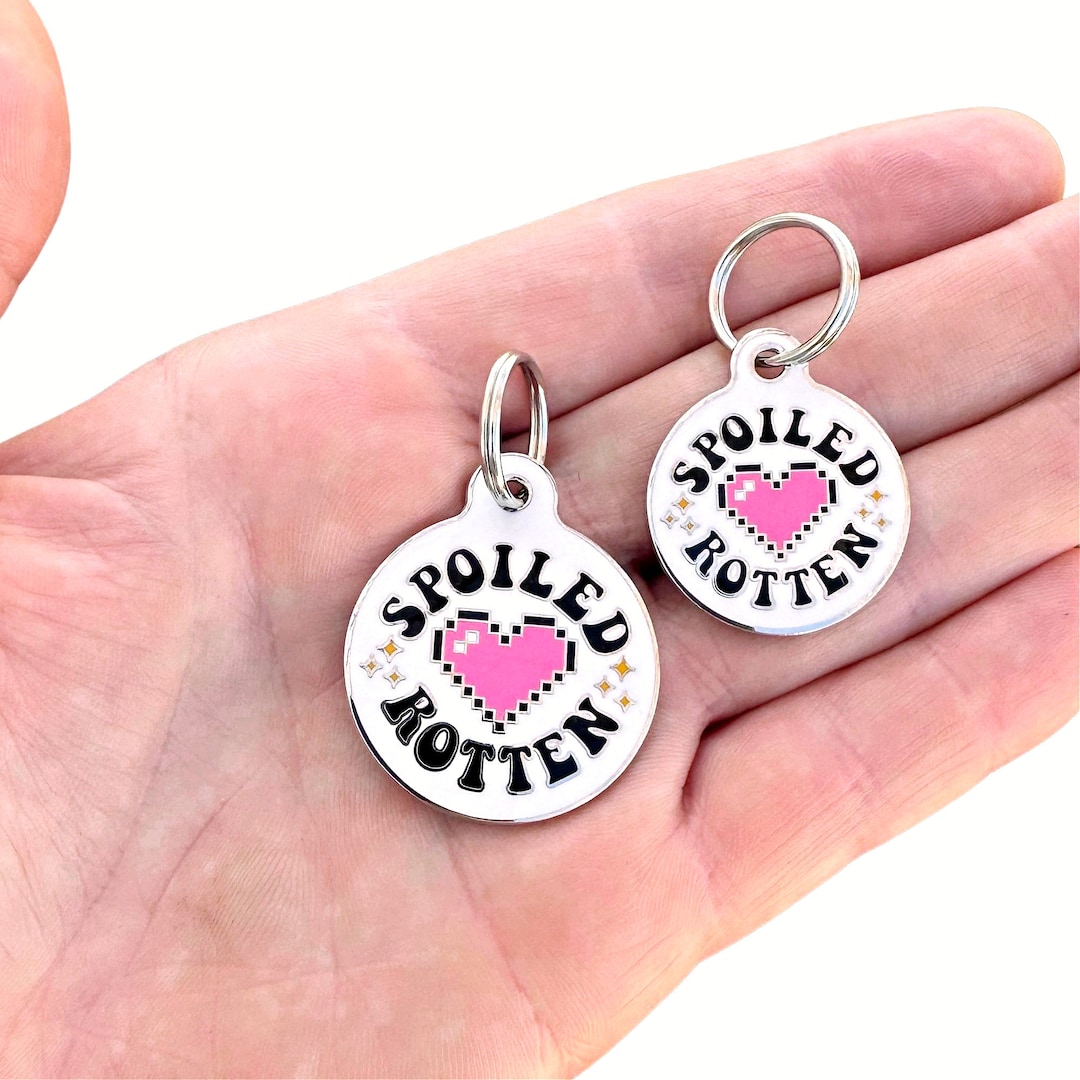 Cute Heart Pet Tag, Double Sided Dog ID Tag Personalized, Laser ...
