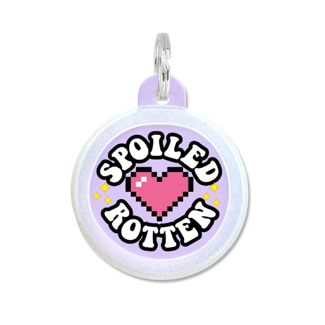 Spoiled Rotten Dog Tag - Personalized Silent Pet ID, Double Sided and ...