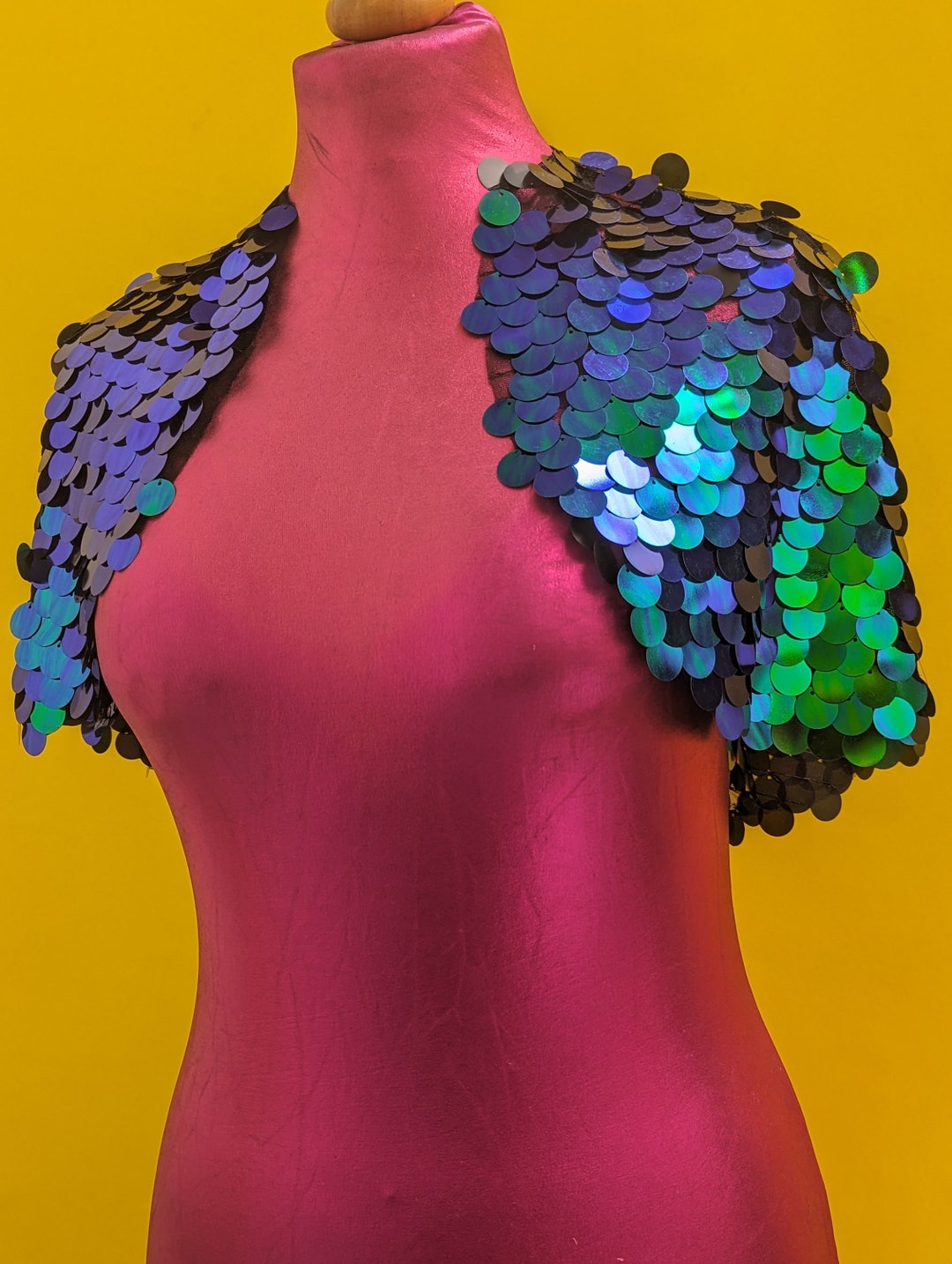 Disco Sparkly Wedding/festival/drag Mermaid Cape/capelet Wrap/shrug Big ...