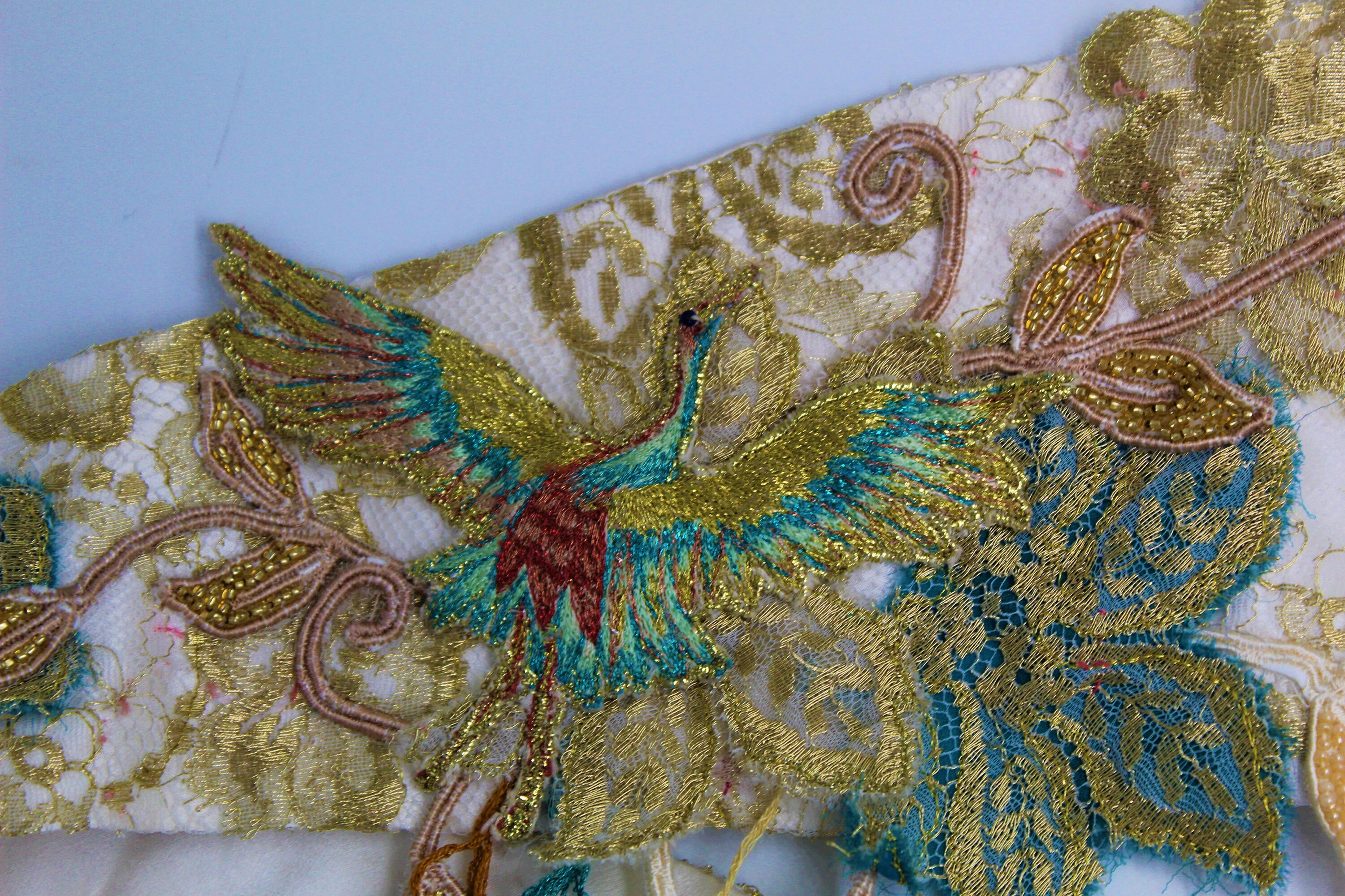 Bespoke Crane Bird Belt Colourful Wedding Belt Embroidered - Etsy UK