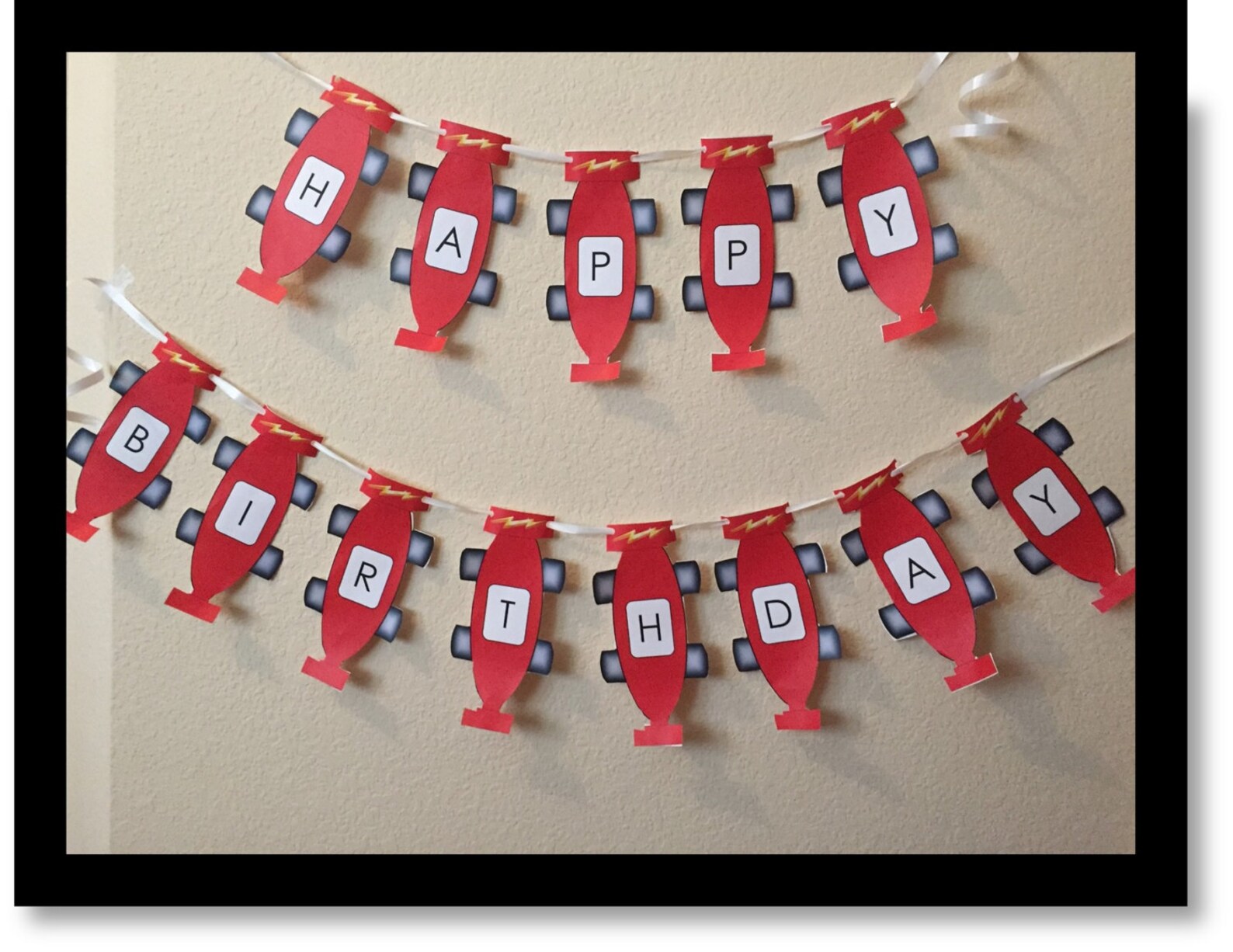 Racecar / Race Car Happy Birthday Banner Digital Party Printable ...