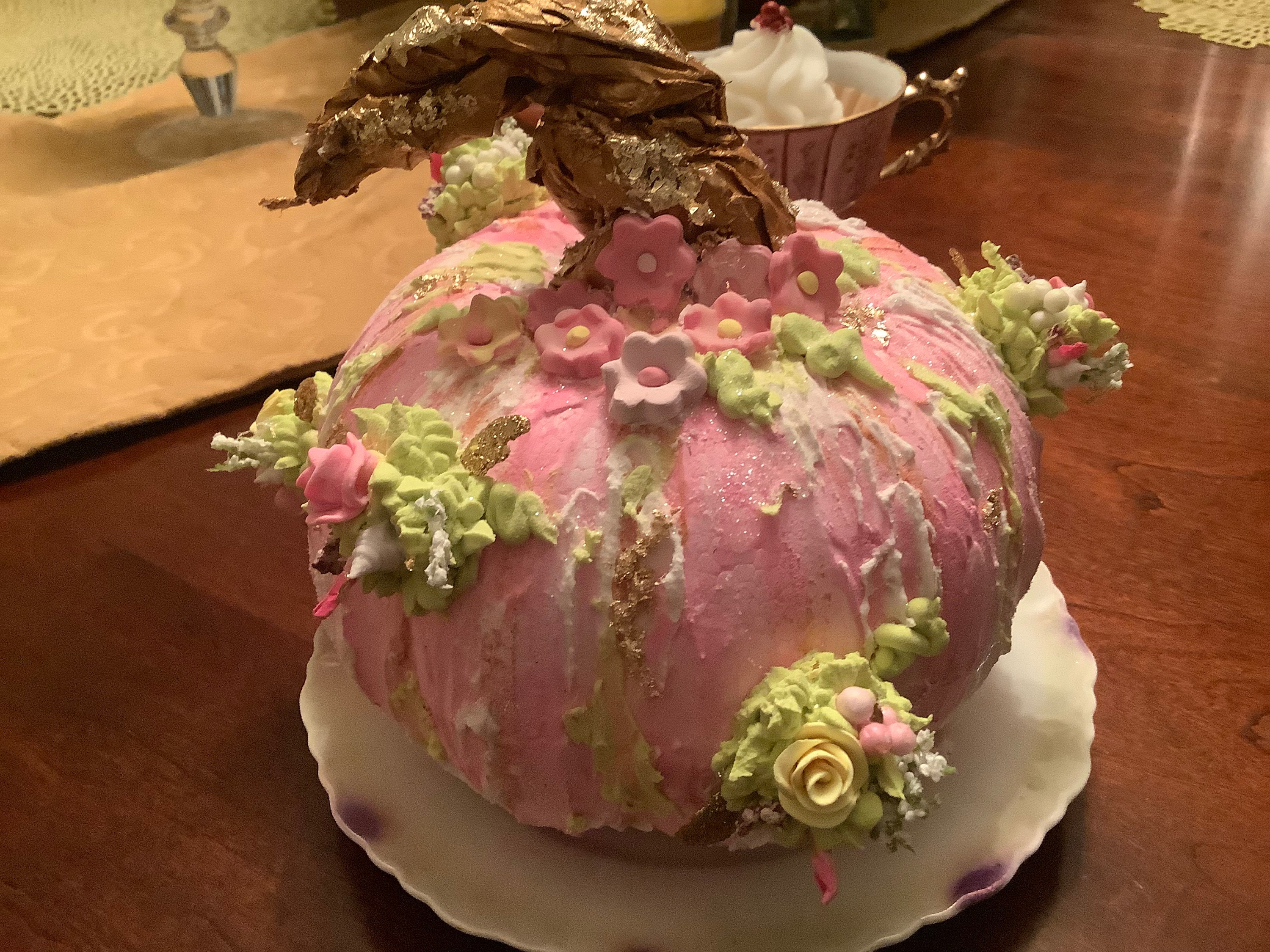 Shabby Chic Faux Pink Pumpkin Cake - Etsy